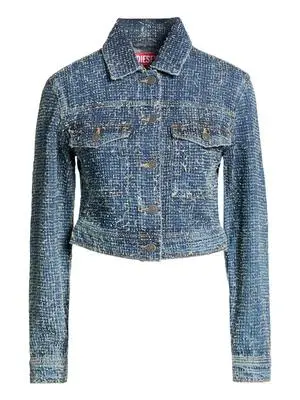 DIESEL® Textured Denim Trucker Jacket - Blue