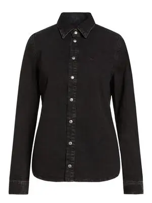 DIESEL® Denim Shirt With Embroidered Logo - Black