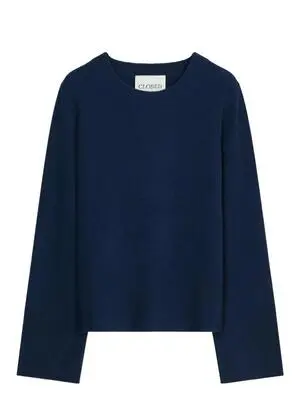 Closed Long-sleeve Crew Neck Sweater - Black