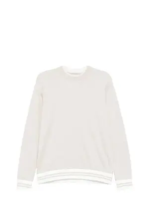 Eleventy Striped-trim Sweatshirt - Beige
