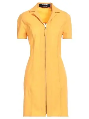 Jacquemus Solid-color Wool Short-sleeve Dress - Yellow