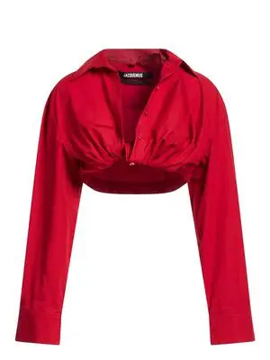 Jacquemus Solid Shirt With Classic Collar And Buttoned Cuffs - Red