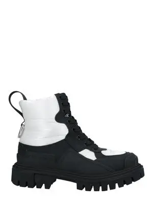 Dolce & Gabbana Color Block Lace-up Ankle Boots - Black