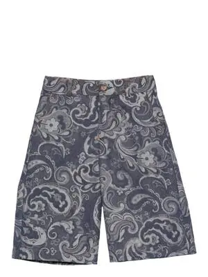 Etro Paisley Print Shorts - Gray