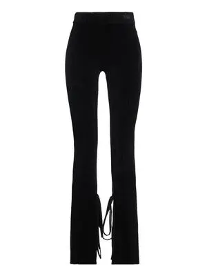 Jacquemus Ribbed Knit Leggings With Tie Detail - Black