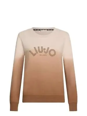 Liu Jo Rhinestone Embellished Crewneck Sweatshirt - Nude