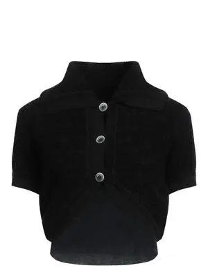 Jacquemus Two-tone Knitted Short-sleeve V-neck - Black