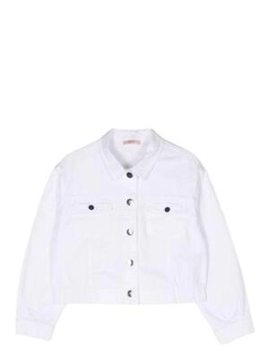 Liu Jo Elasticated-hem Denim Jacket - White