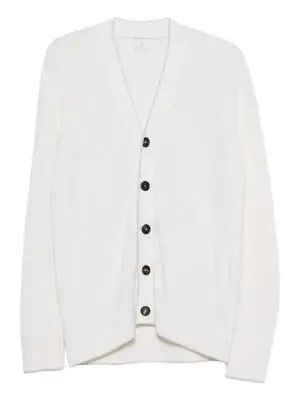 Eleventy Contrasting Trim Buttoned Cardigan - Beige