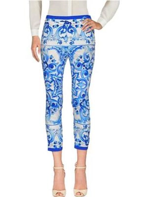 Dolce & Gabbana Floral-print Crepe Trousers - Blue