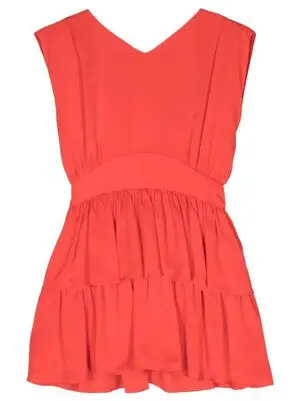 LIU JO Liu Jo Ruffled V-neck Sleeveless Dress