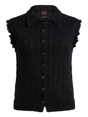 MAISON MARGIELA Maison Margiela Two-Tone Knit Short-Sleeve Top