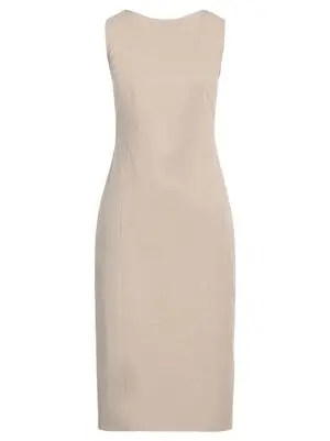 Max Mara Sleeveless Crewneck Twill Dress - Nude