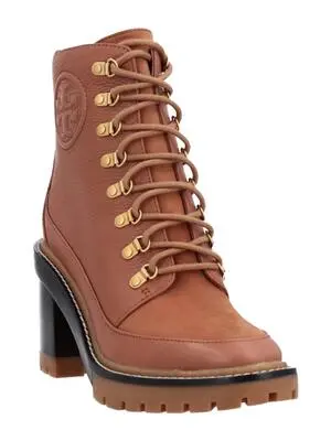 Tory Burch Lace-up Suede Ankle Boots - Brown