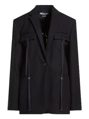 Jacquemus Single-breasted Blazer With Appliqués - Blue