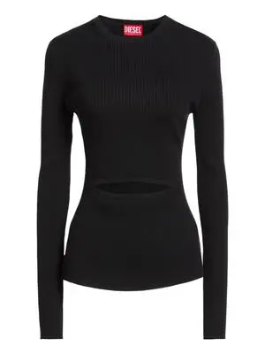 DIESEL® Ribbed Knit Cutout Top - Black