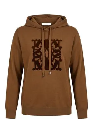 Max Mara Max Mara Printed Wool Hoodie Brown