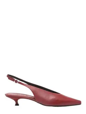 AeydĒ Camila Slingback Kitten Heel Pumps - Red