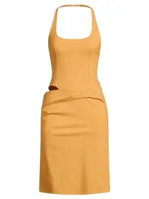 Jacquemus Sleeveless Crewneck Bodycon Dress - Orange