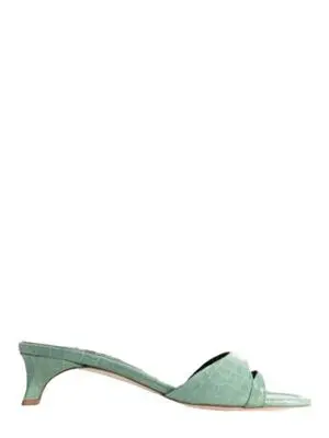 By Far Embossed Mules - Green
