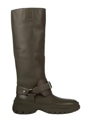Burberry Leather Buckled Boots - Green