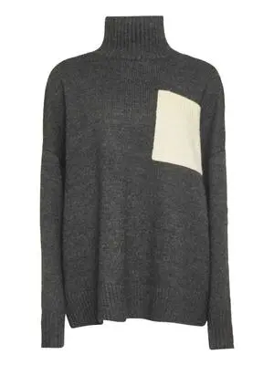 J.W.ANDERSON Panelled High-neck Sweater - Grey