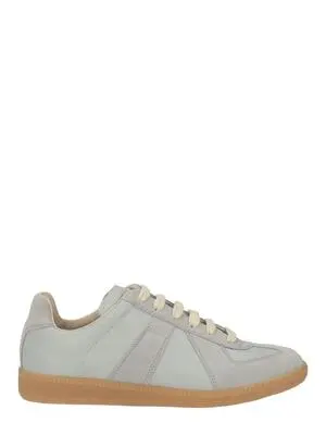 MAISON MARGIELA Maison Margiela Two-Tone Leather And Suede Lace-Up Sneakers Gray