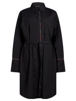 Burberry Midi Shirt Dress With Belt - Black