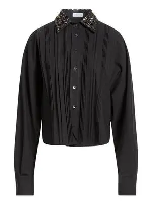 Brunello Cucinelli Crystal Embellished Pleated Shirt - Black
