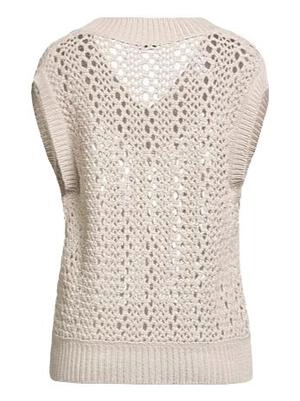 BRUNELLO CUCINELLI Brunello Cucinelli Open-Knit V-Neck Knit Top