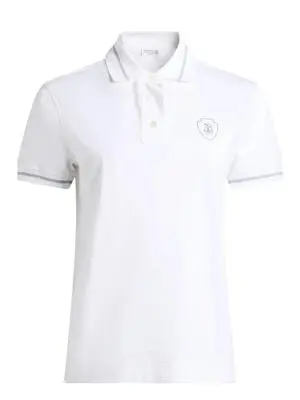 Brunello Cucinelli Jersey Polo Shirt With Appliqués - White