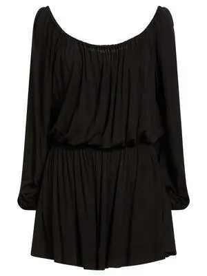 Saint Laurent Off-the-shoulder Jersey Dress - Black