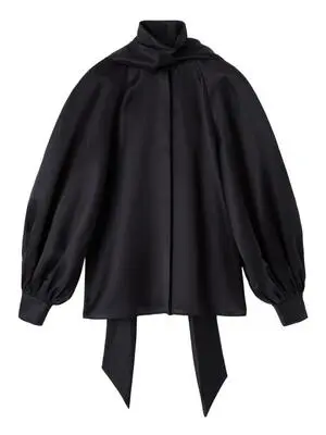 LORO PIANA Loro Piana Lydie Silk Satin Shirt With Scarf Detail