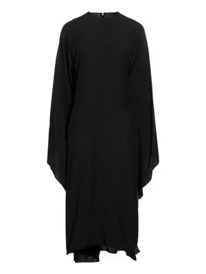Balenciaga Long-sleeved Dress With Logo Print - Black