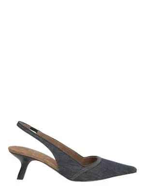 Brunello Cucinelli Denim Spliced Leather Stiletto Heels - Blue