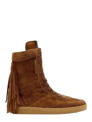 ALLSAINTS Louise Fringe Detail Sneakers - Brown