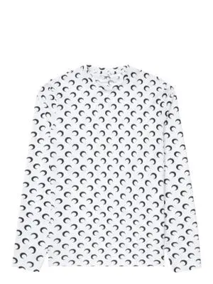 MARINE SERRE Moon Print Long-sleeve T-shirt - White
