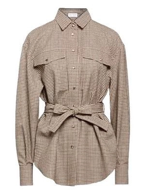 Brunello Cucinelli Checked Long Sleeve Shirt With Belt - No