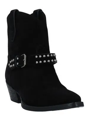 Saint Laurent Buckled Leather Ankle Boots - Black