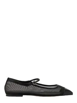AeydĒ Aeyde Uma Mesh Ballet Flats With Buckle Fastening Black