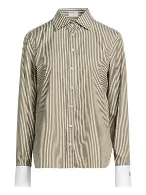 Brunello Cucinelli Striped Poplin Shirt With Classic Collar - No