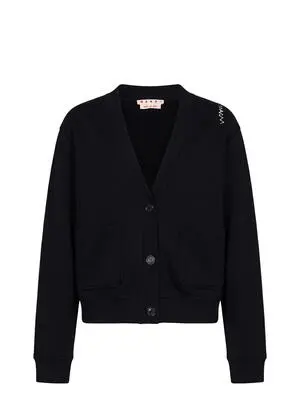 Marni Marni Long Sleeve Sweatshirt With Embroidered Logo Black