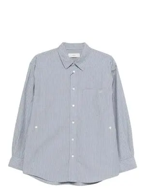 DUNST Striped Long Sleeve Shirt - Gray