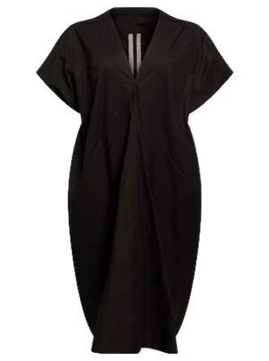 Rick Owens V-neck Short Sleeve Dress - Black