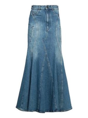 Burberry Denim Flared Skirt - Blue