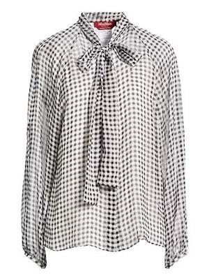 MAX MARA Max Mara Plaid Bow Neck Shirt