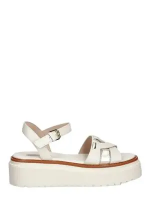 Liu Jo Leather Platform Sandals - White