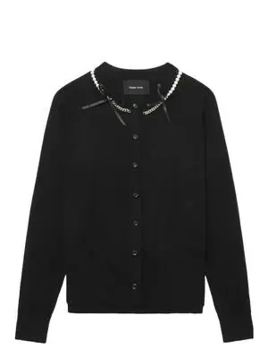 Simone Rocha Pearl Embellished Cardigan - Black