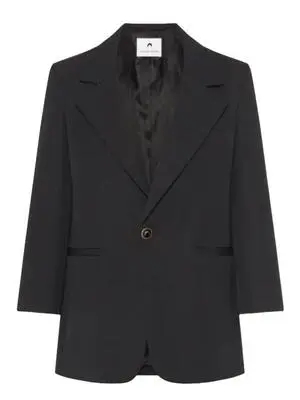 MARINE SERRE Twill Boxy Blazer - Black
