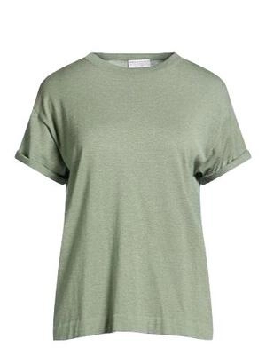 BRUNELLO CUCINELLI Brunello Cucinelli Metallic Knit Crewneck Short Sleeve Top
